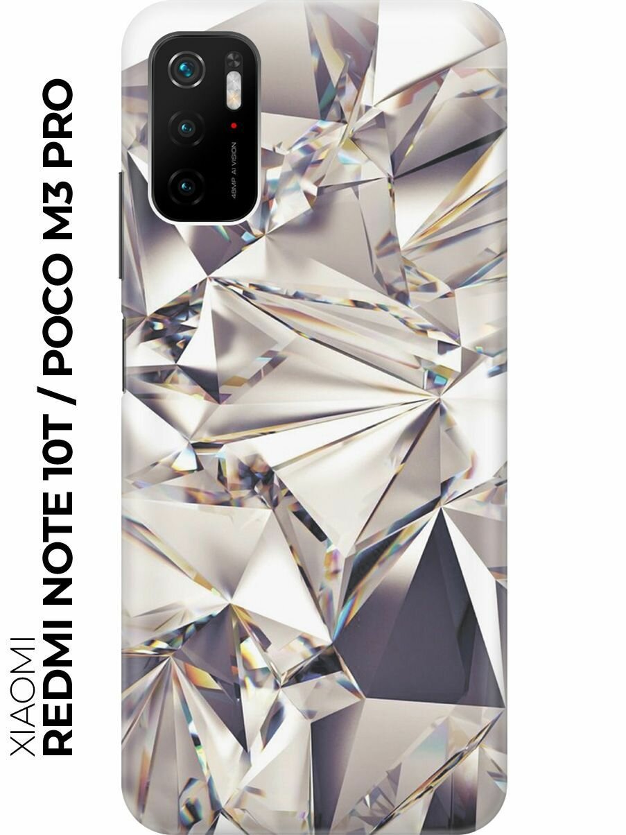 Силиконовый чехол Алмазные грани на Xiaomi Redmi Note 10T / Poco M3 Pro / Сяоми Поко М3 Про / Сяоми Редми Ноут 10Т с эффектом блика