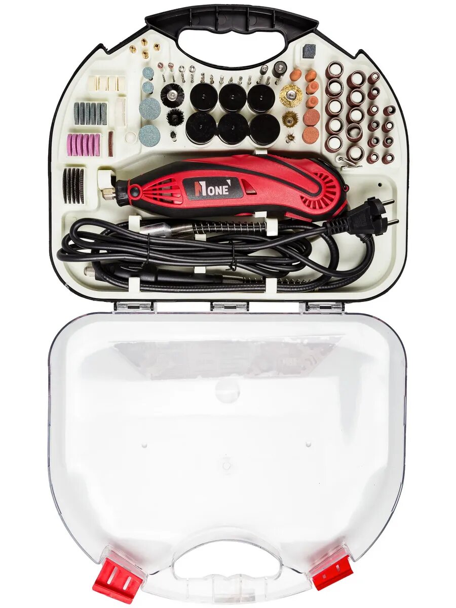 Гравер электрический FG170-PRO NUMBER ONE в кейсе, 170Вт, 8000-35000 об/мин, набор 211 предметов