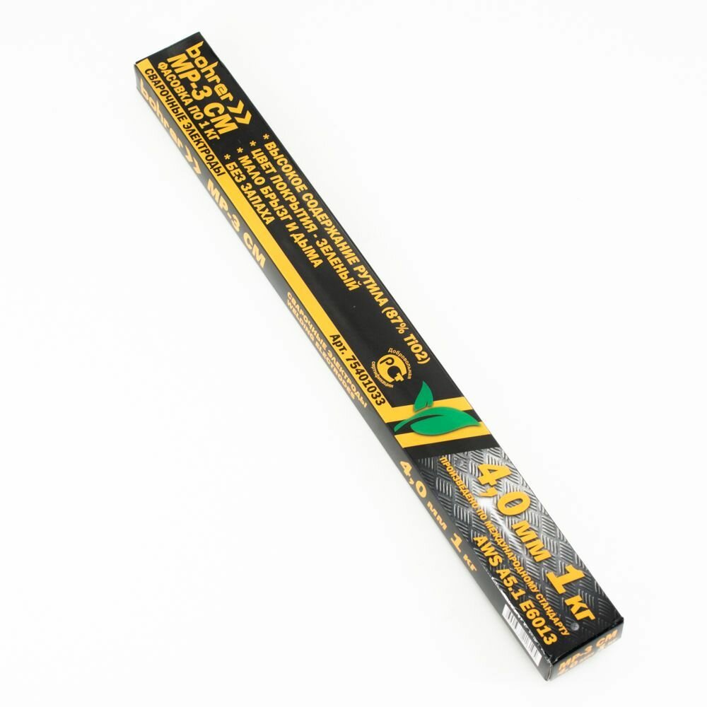 Электроды Bohrer МР-3 СМ d 4.0 мм (зеленые) (87%TiO2), (фасовка 5 кг)