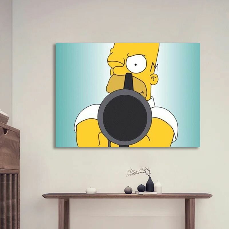 Картина "Симпсоны. Гомер", на подрамнике, холст, печать, дерево, 50x70 см