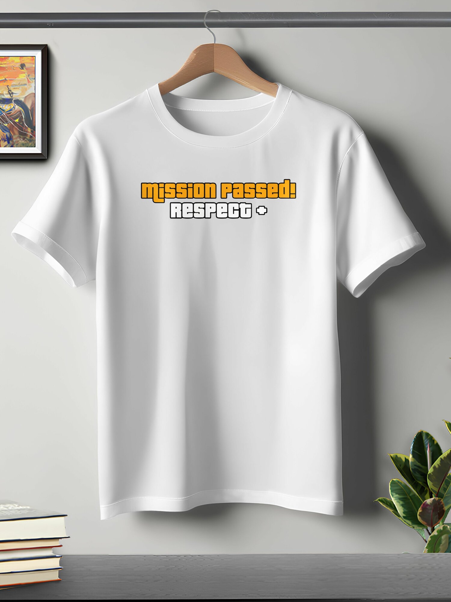 Футболка ONEQ унисекс 68-70 (6XL) размер с принтом Mission-passed, белая