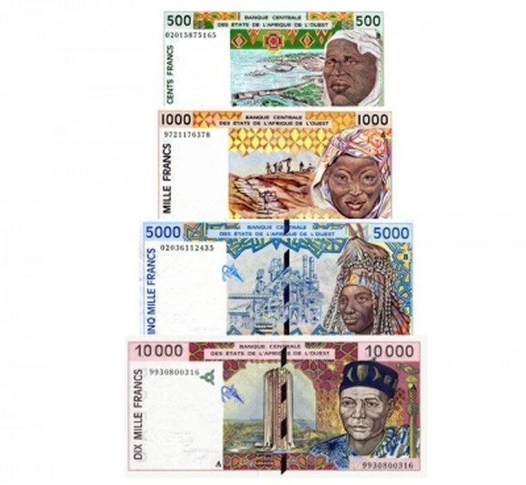 Набор 500-10000 франков 2002 Западная Африка, BCEAO, сувенирные копии UNC, банкноты и купюры редкие коллекционные
