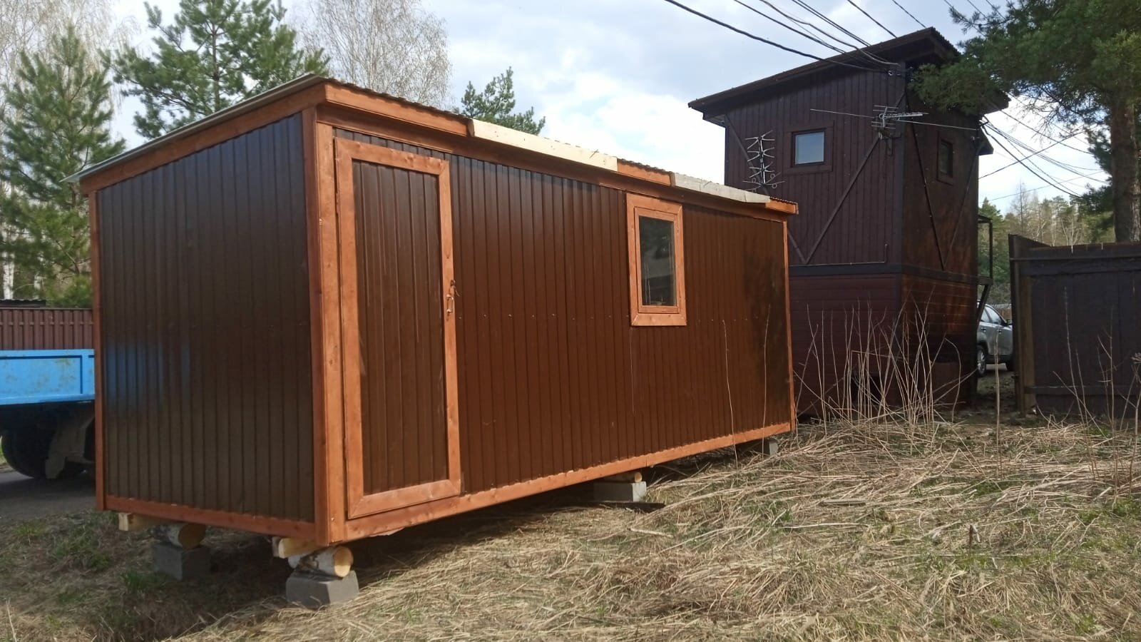 Бытовка металлическая 6х2.3м утепленная, пароизоляция, отделка вагонка