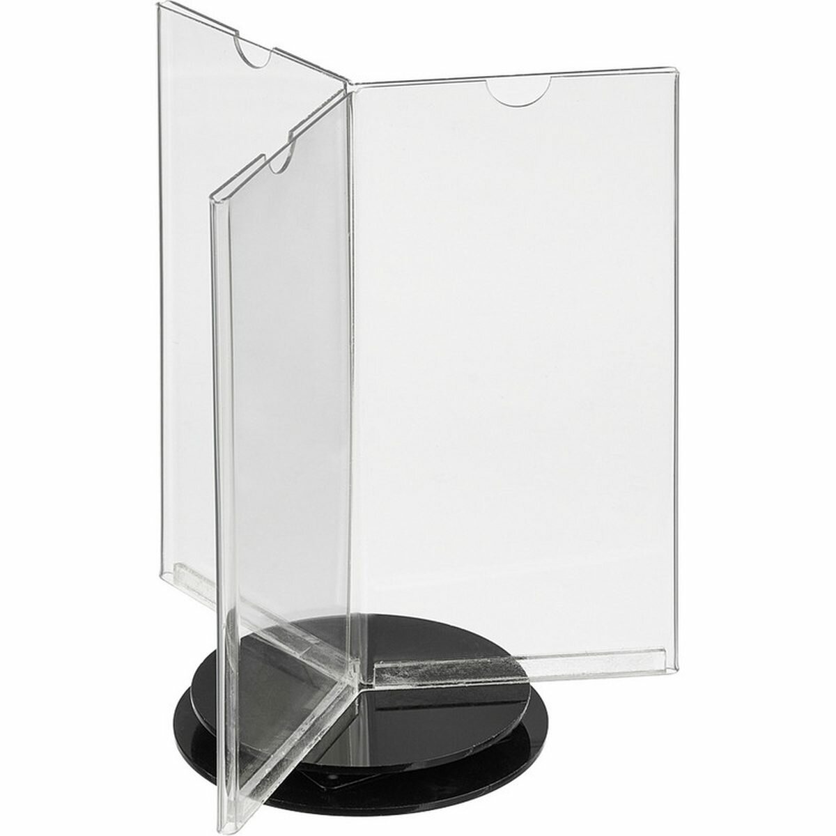 Подставка настольная вращающаяся Евробуклет (210х105мм, 3 отд. оргстекло) прозрачный, 1шт.