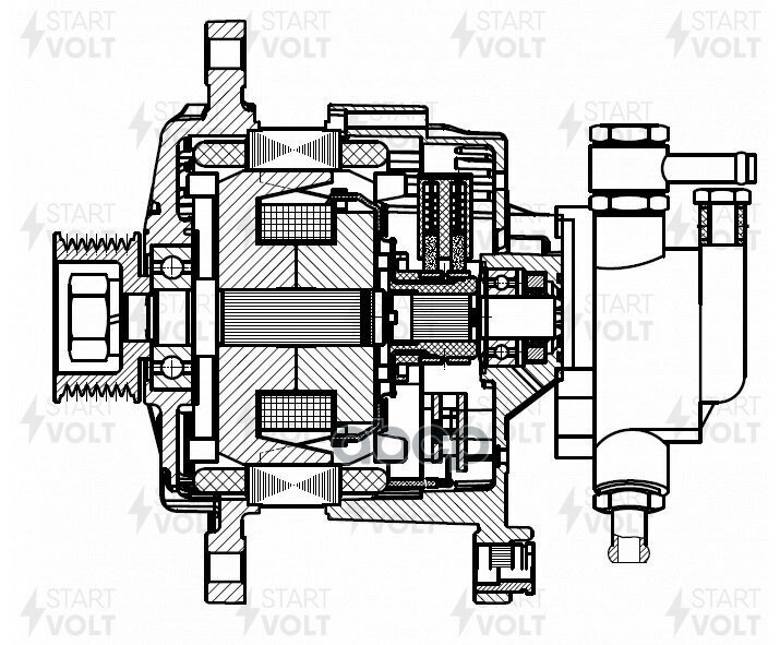 Генератор ГАЗель Next, NN дв. G21A 14В 140А с вакуумным насосом в сборе STARTVOLT STARTVOLT арт. LG0322