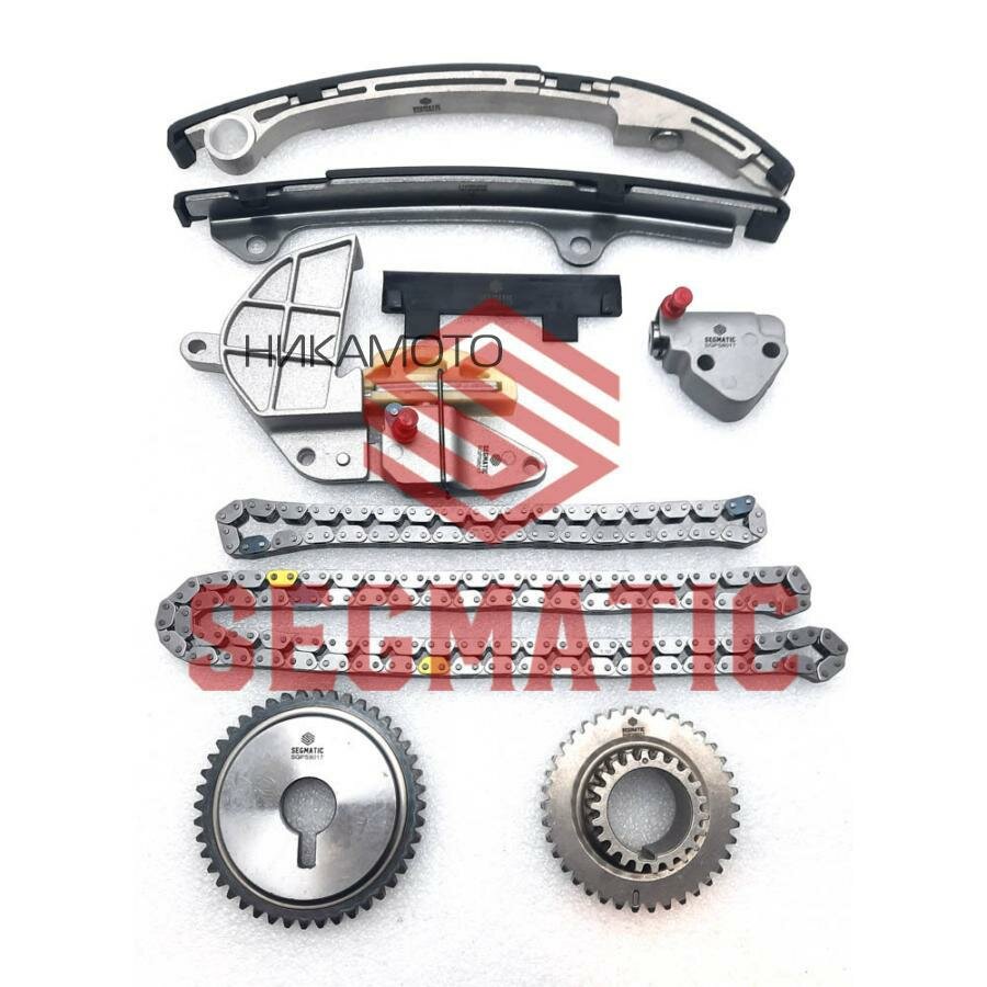SEGMATIC SGPS8017 Комплект цепи ГРМ (Цепь-2, Нат-2, Усп-3, Шест-2): Nissan Primera/X-trail 2.0 01>