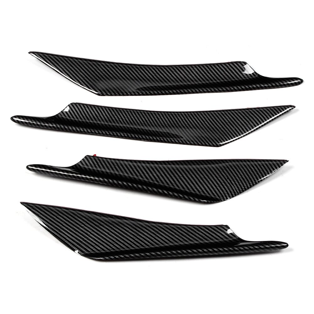 4шт Универсальные дефлекторы/сплиттеры Canards для переднего бампера автомобиля, стиль карбон