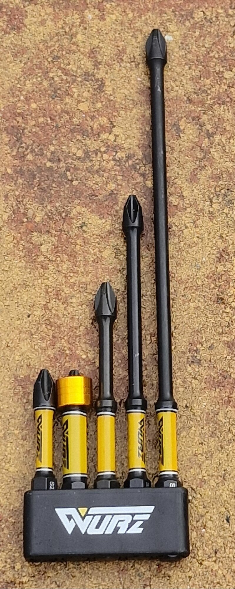 Набор торсионных магнитных бит разной длины 5шт РН2*(50,50,75,100,150) WURZ 4205