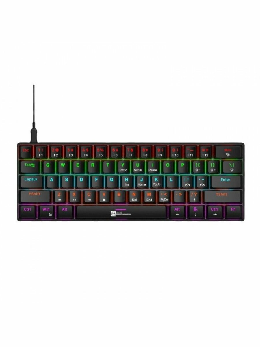 Смеханическая Клавиатура 61 Key с RGB-Подсветкой, Синие Переключатели (Blue Switch), Антидребезг, Компактный Дизайн для Геймеров и Наборщиков
