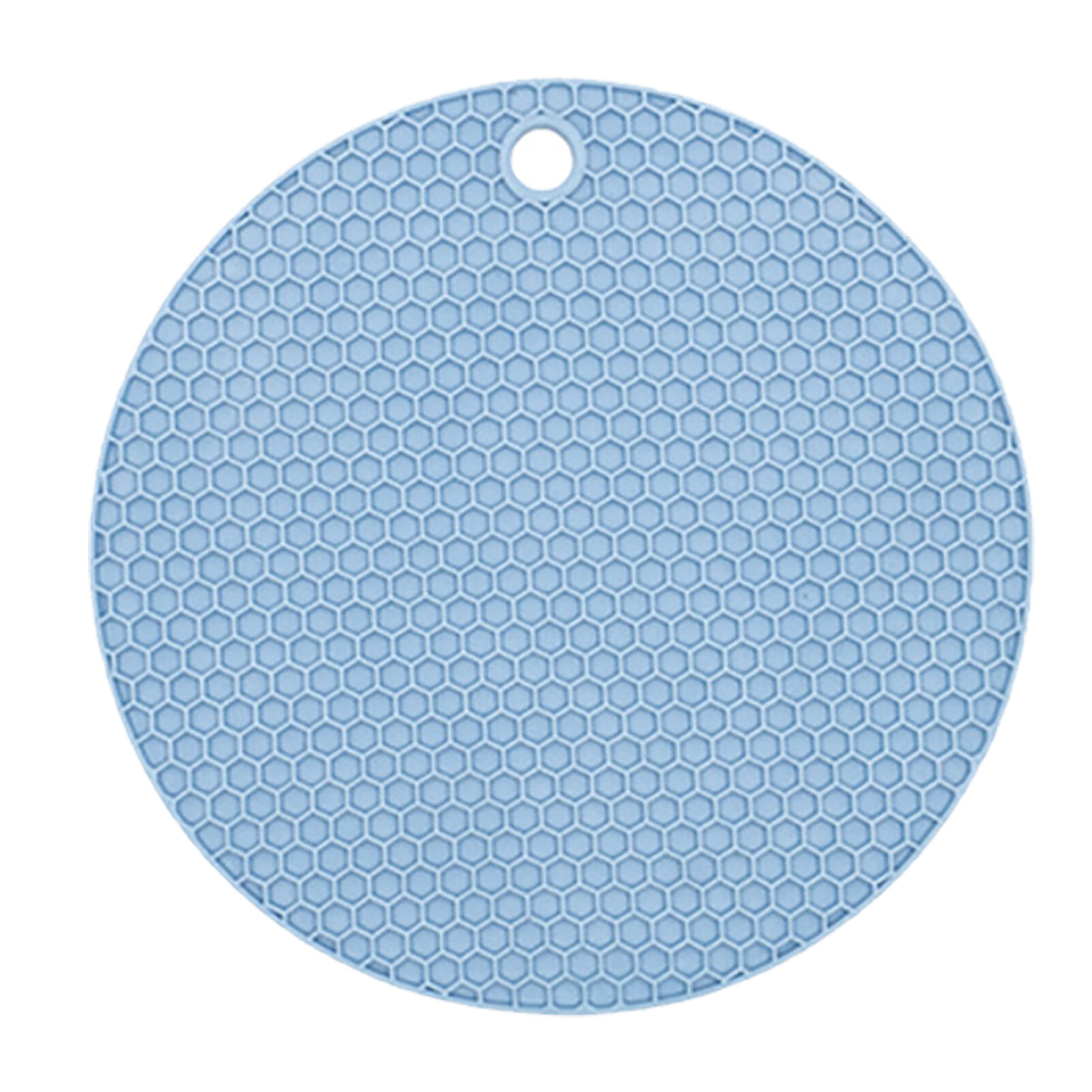 Резиновая противоскользящая подставка под горячее, диаметр 18 см, толщина 0,5 см, высокоэффективная теплоизоляция, кухонные коврики для посуды и чашек, синий цвет.