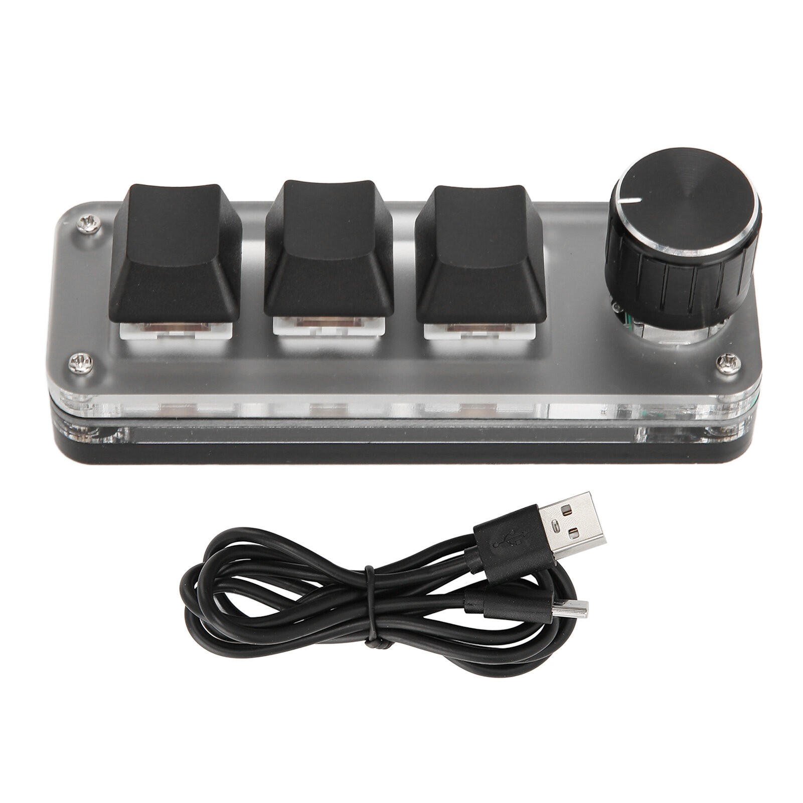 Mini Custom Клавиатура 3 Клавики Красные Переключатели Шорткетки Подключите и воспроизводите RGB программирование Macro клавиатура для ноутбука для ПК ноутбука