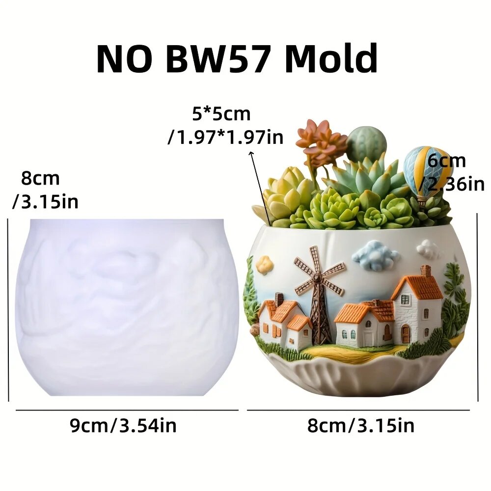 Силиконовая форма для отливки "Город ветряной мельницы" NO BW57 mold