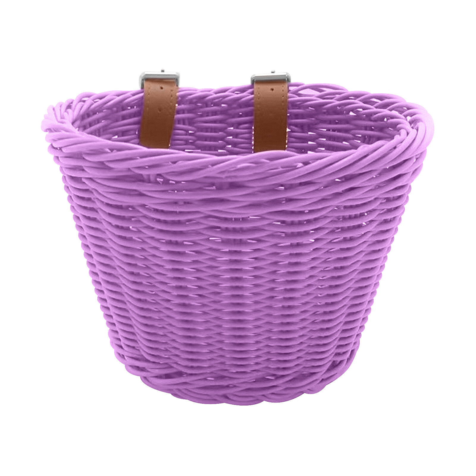 Детская велосипедная передняя корзина, подвесная велосипедная корзина из полипропиленового ротанга с регулируемыми ремнями.