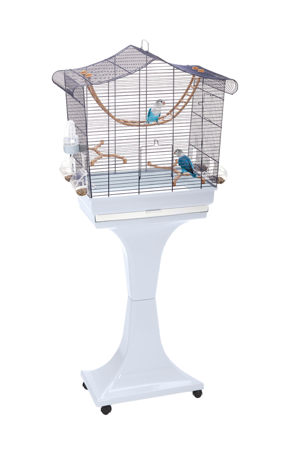 Имак клетка д/птиц SOFIA, морозно-голубая, на колесах и подставке, 63х33х61/133см (01355)