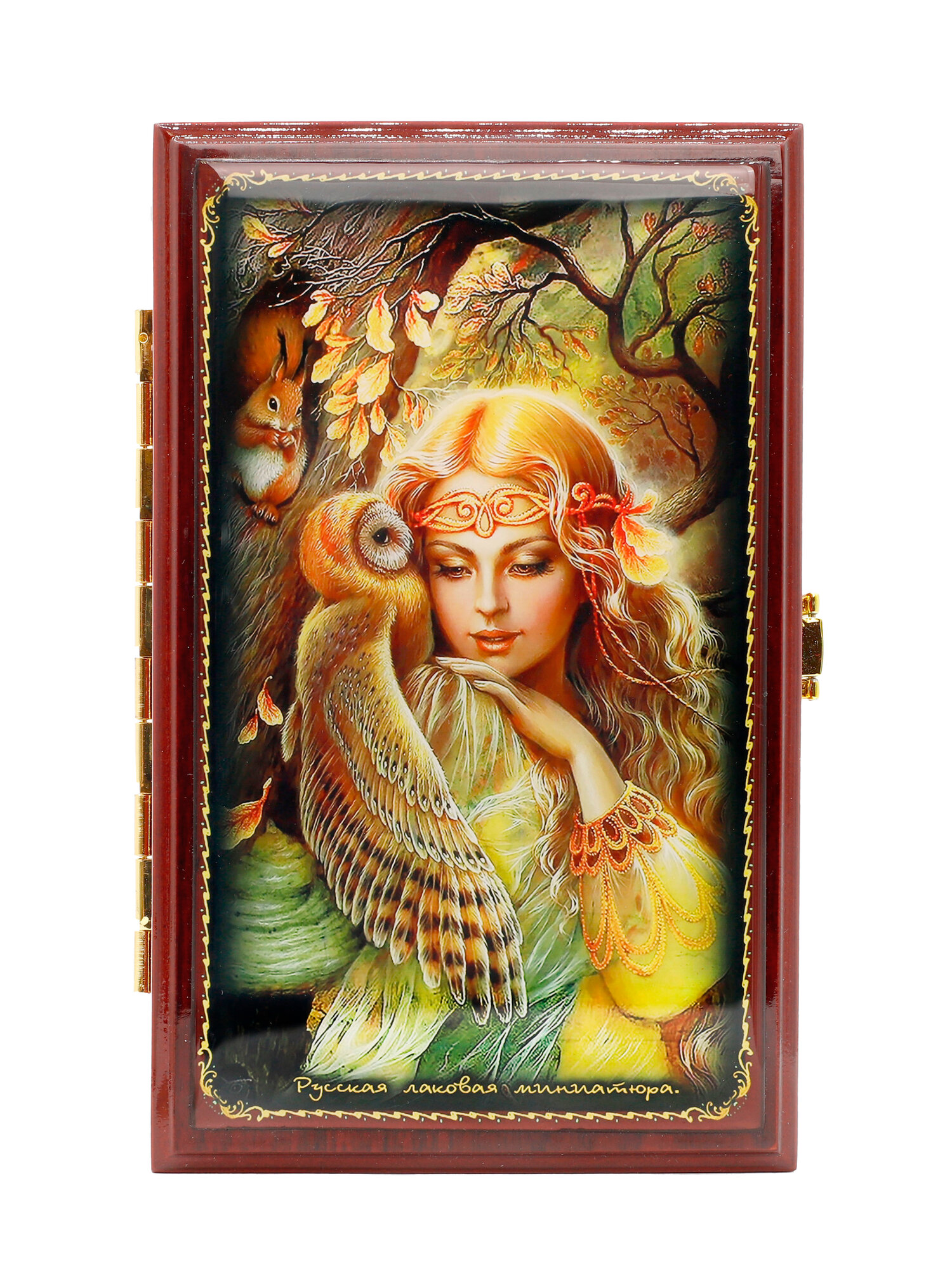 Шкатулка Дух Леса, дерево, декупаж 19см х 12см х 7см.