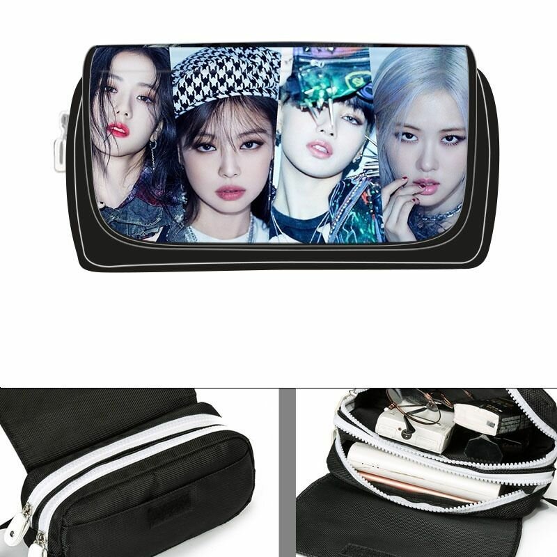 Пенал школьный канкен для девочки блэкпинк BLACKPINK черный Лева BPBD220709 01D