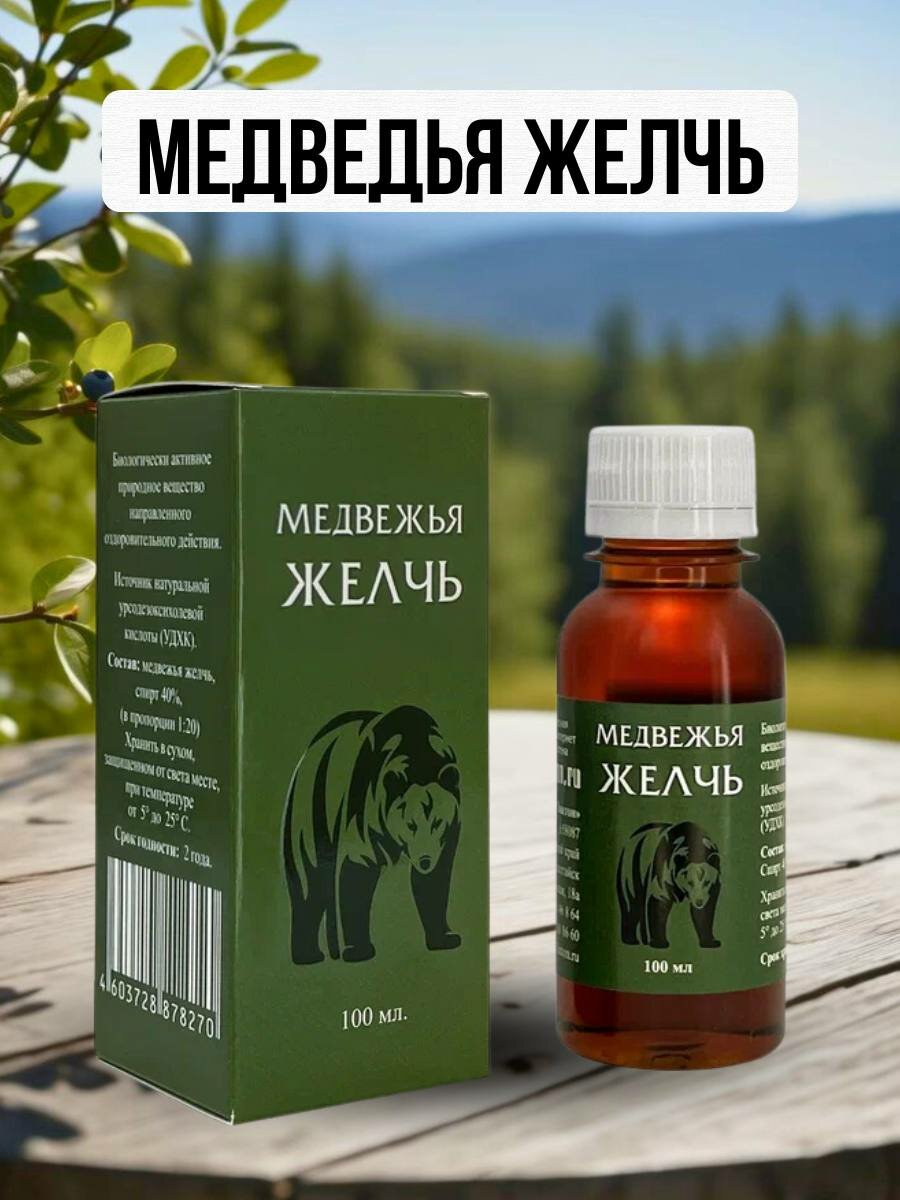 Медвежья желчь жидкая, настойка, добавка пищевая, 100 мл
