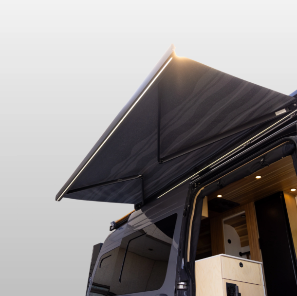 Маркиза автомобильная безопорная 5 м MobileComfort EAGLE ME500BD, настенная, электрическая, чёрная