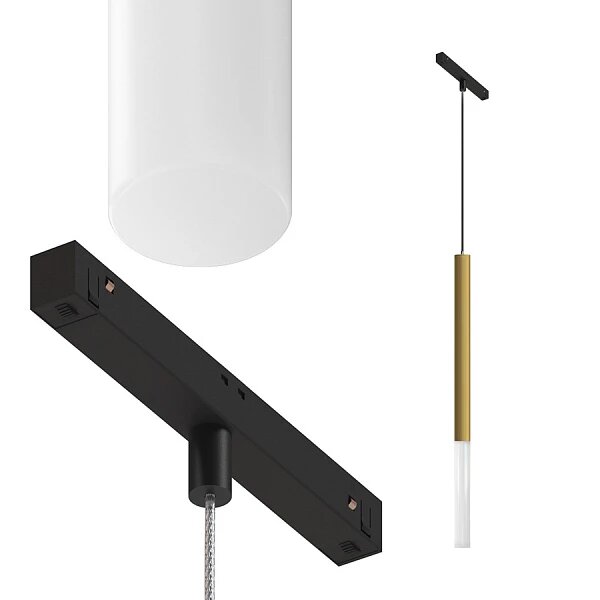 Подвесной светильник на магнитный трек Ledron MH-1001-T Gold с черным адаптером