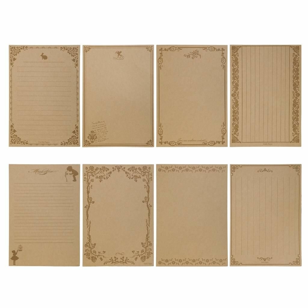 8шт, ретро-бумага для писем, крафт-бумага-желтый картон