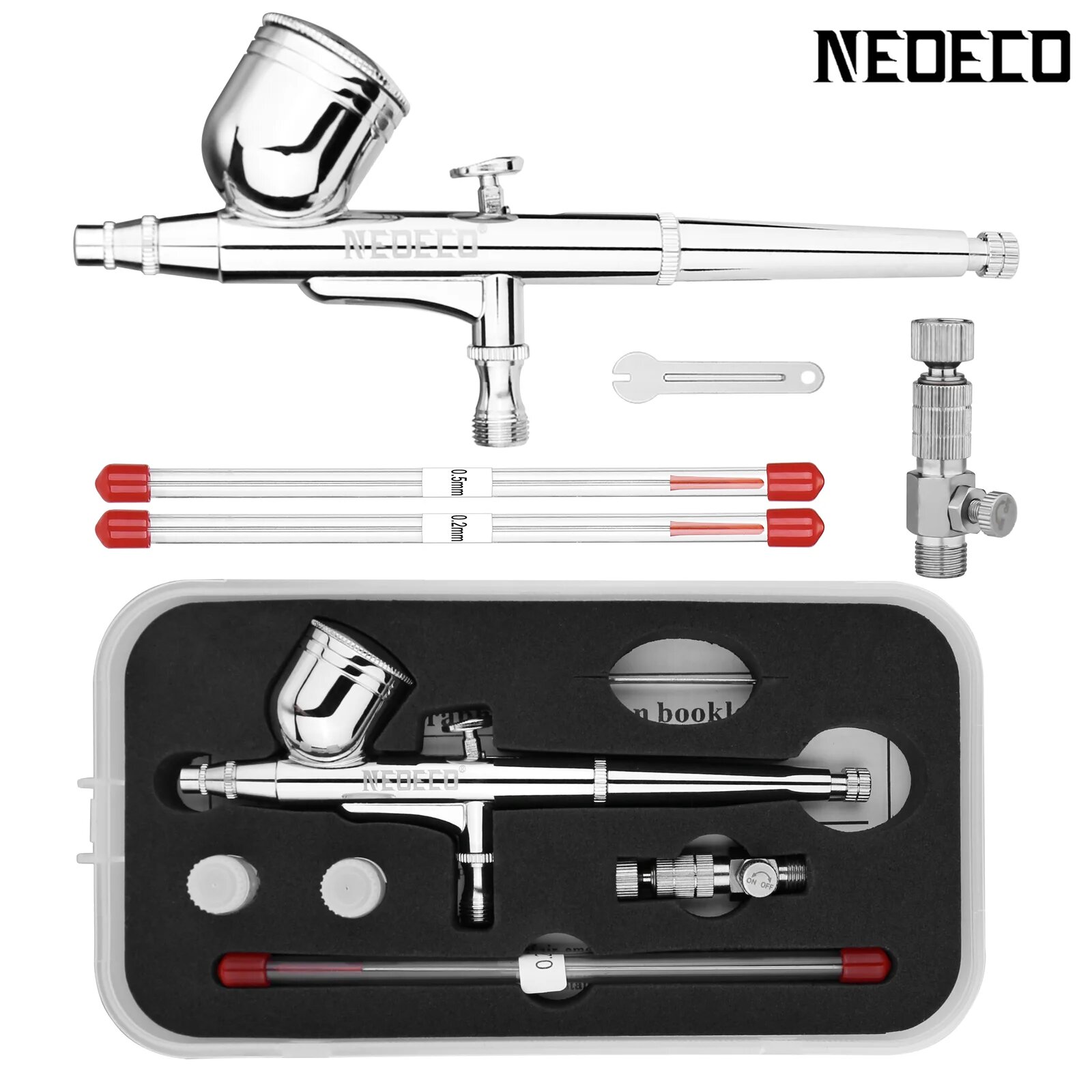 NEOECO NCT-130SNNQK Аэрограф красно-черный