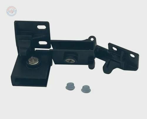 Петли для стеклянных дверей и фасадов 4-6 мм чёрные комплект 2 шт с фиксатором и резиновыми вкладышами модель 132-С