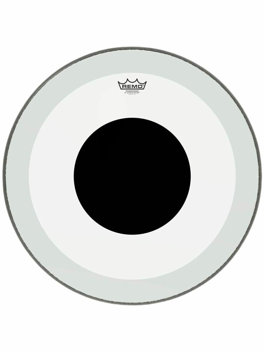 Пластик бас 22" REMO P3-1322-10 Powerstroke P3 Clear Black Dot