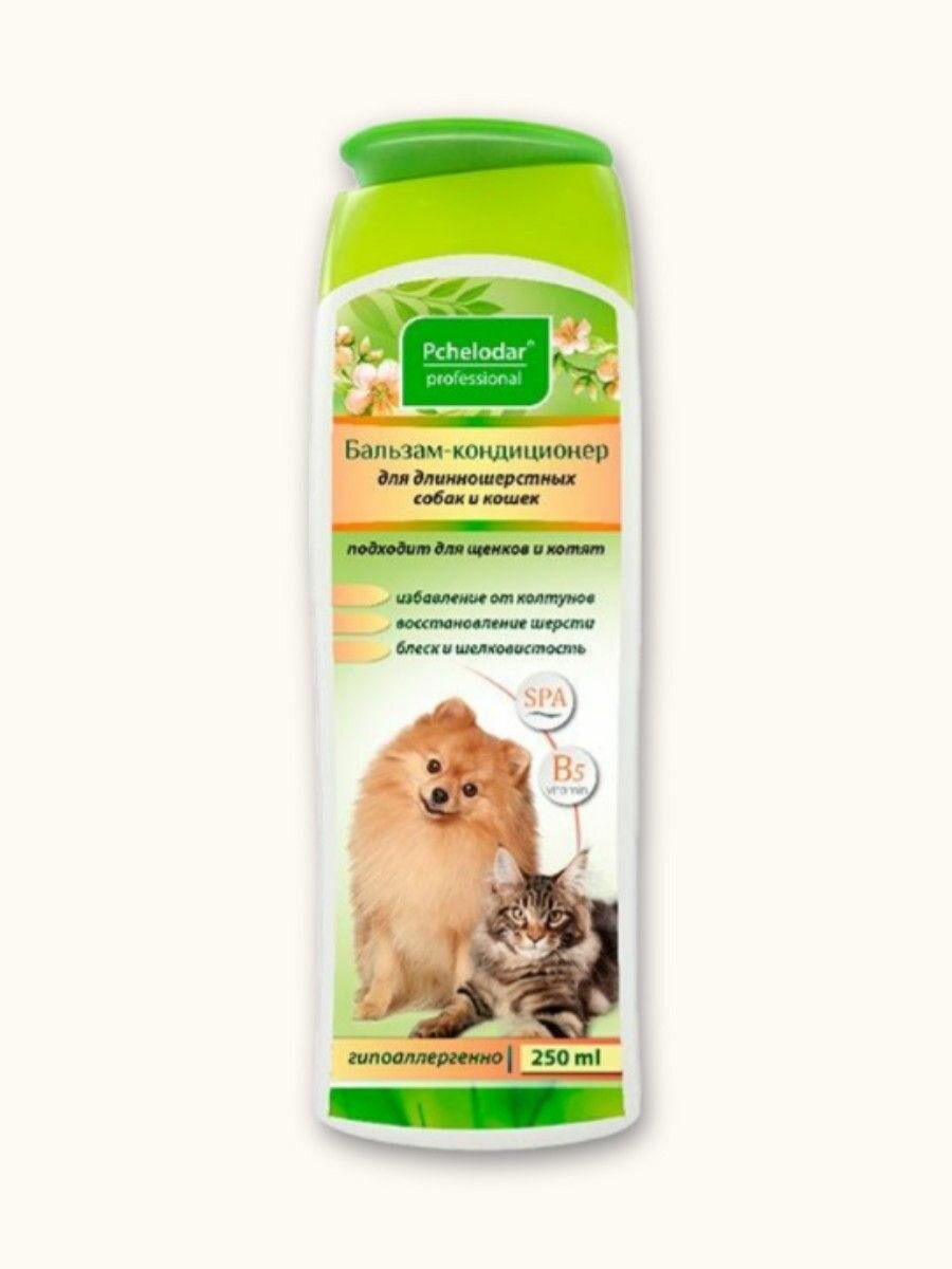 Бальзам-кондиционер Пчелодар Professional, для длинношёрстных кошек и собак, 350 мл