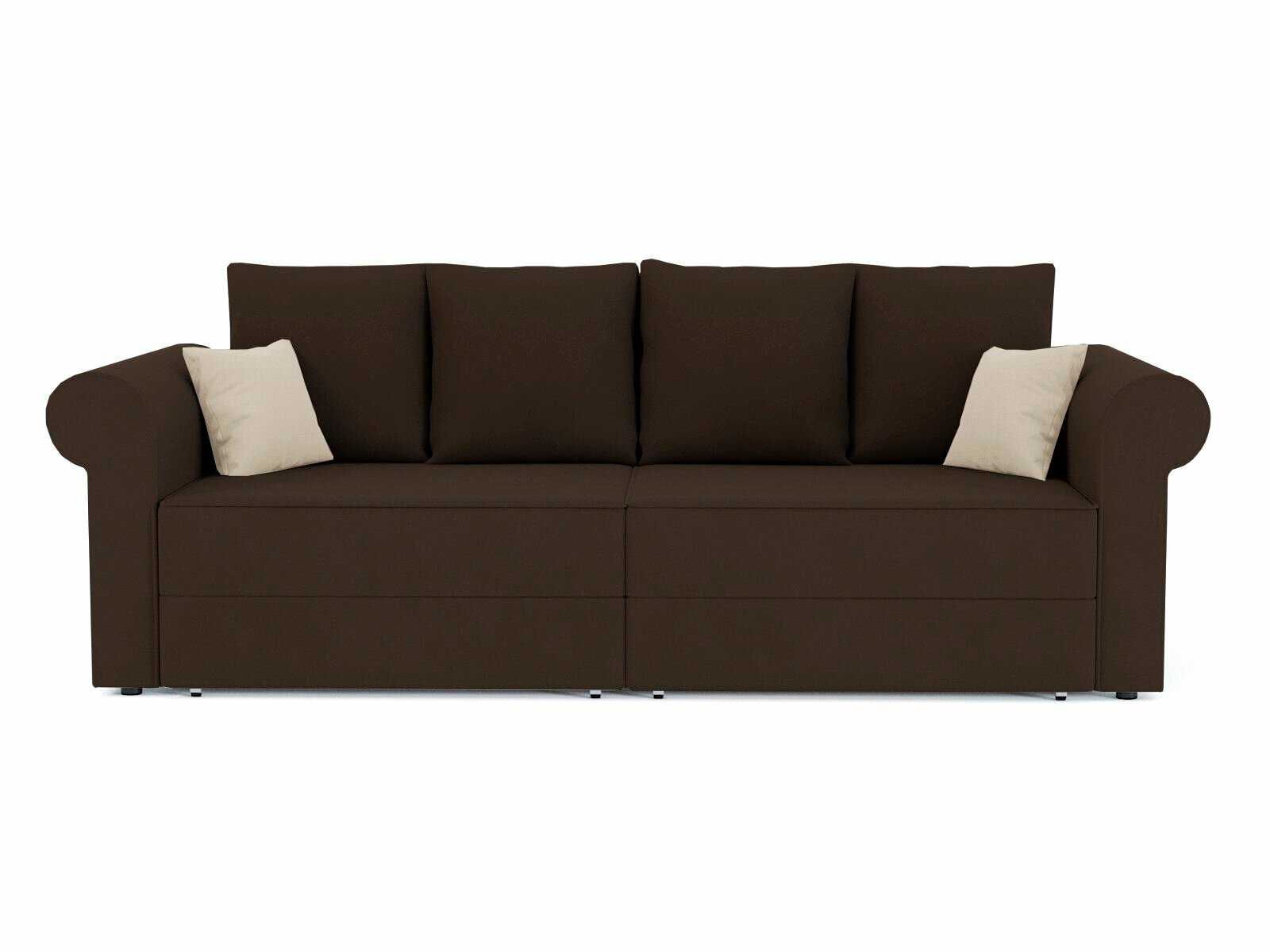 Диван - кровать Флоренция, еврокнижка-трансформер, 239*96*96, велюр Зара Браун 20 /Велюр Зара Крим 02