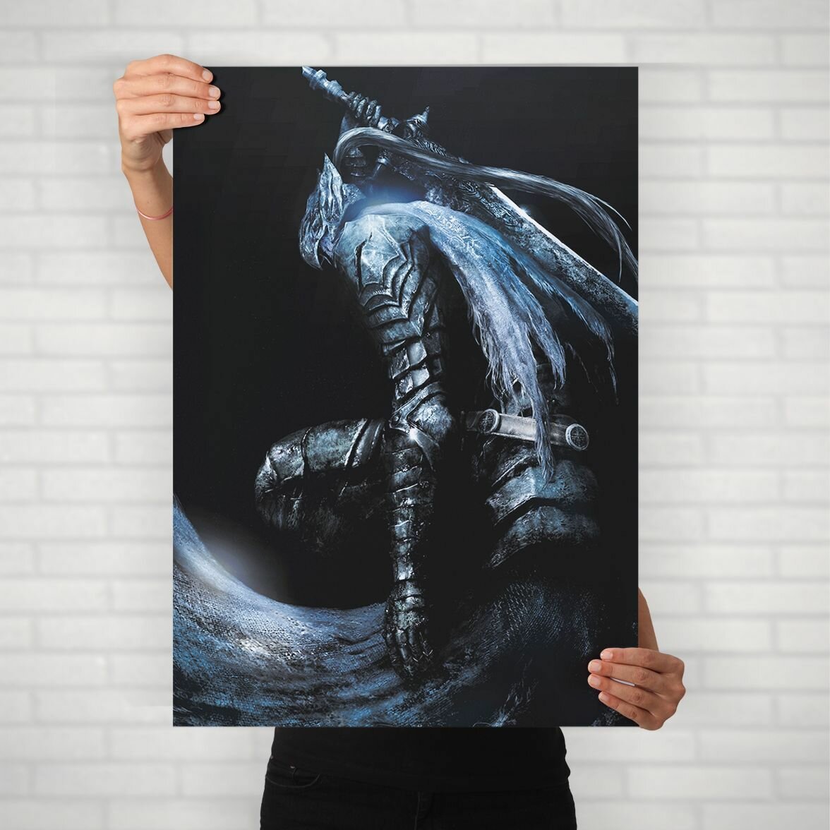 Плакат на стену для интерьера Dark Souls - Elden Ring (Арториас Путник Бездны 1) / Постер по игре формата А1 (60х84 см)