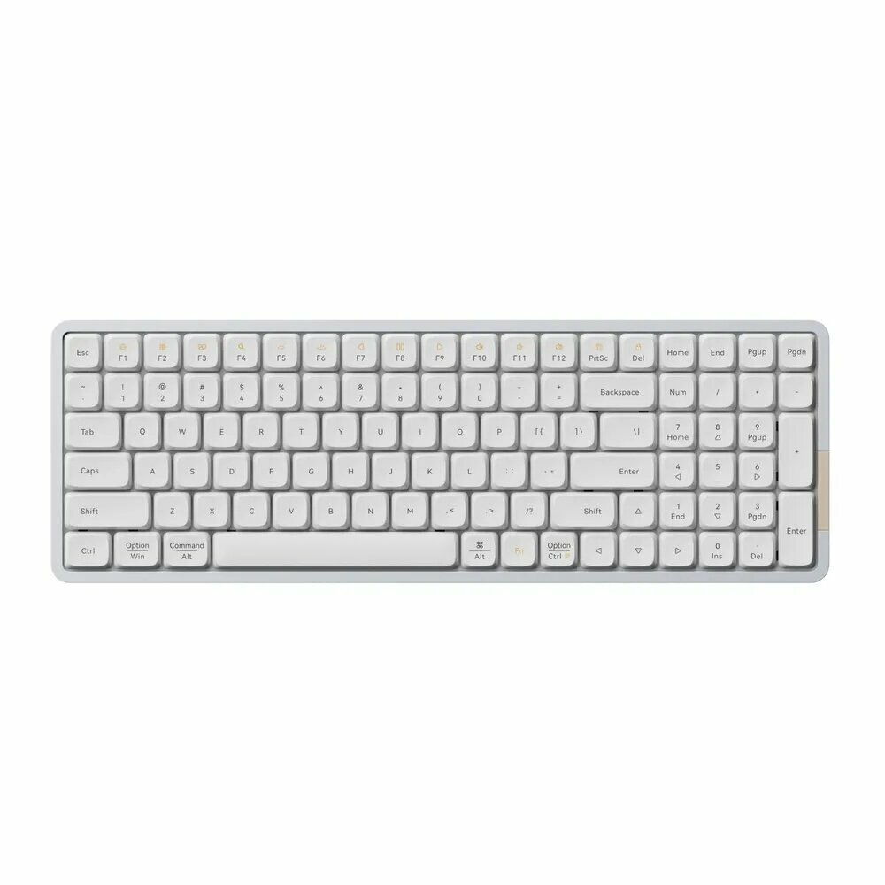 Lofree Игровая клавиатура беспроводная Xiaoshun 100 двухрежимная механическая клавиатура с низкой осью, (CS Jelly White), Английская раскладка, белый