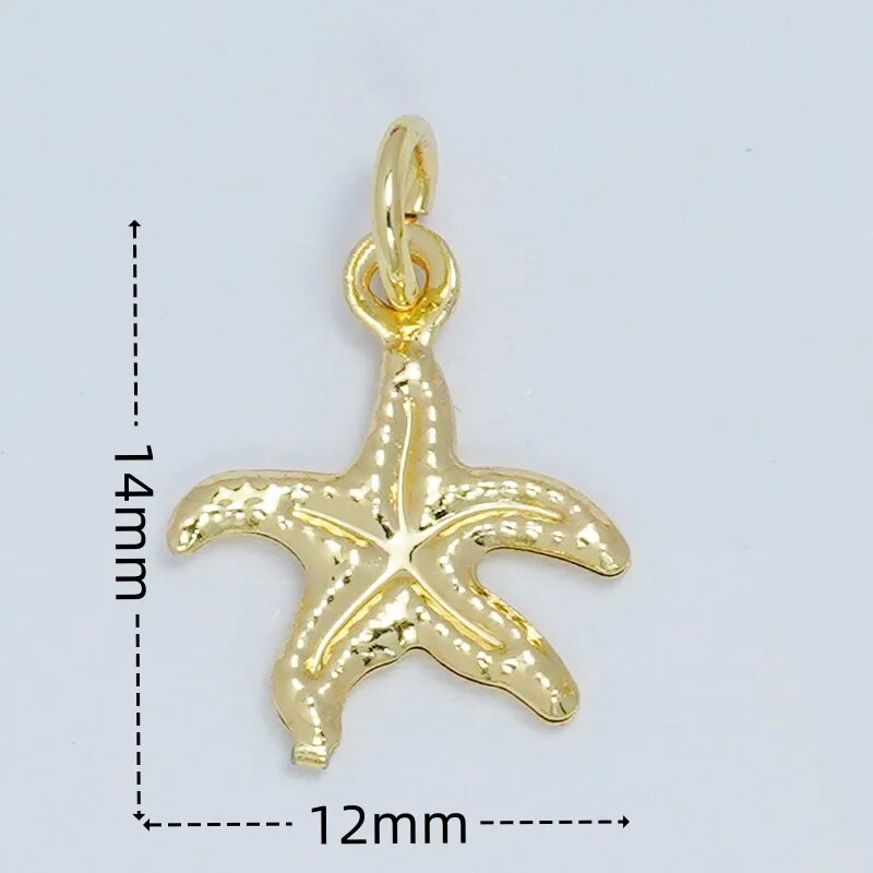 2 шт. подвески латунные звёздочки и морские коньки LJRIVER AA0727-Gold