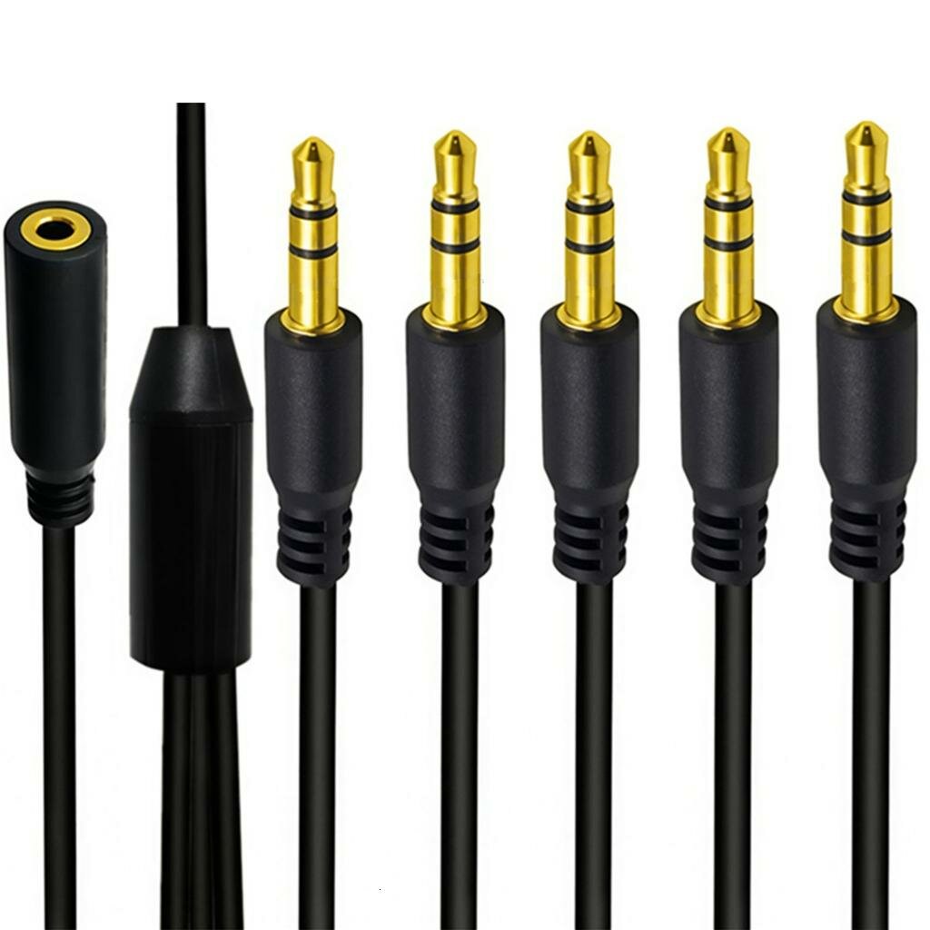 3.5 мм аудио-разветвитель с позолоченными контактами, 1m - 1 перетащите 5