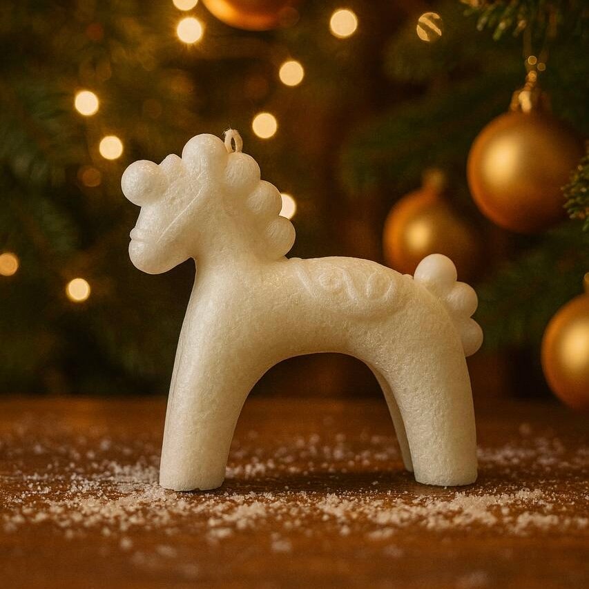 Свеча лошадка, символ нового года, пальмовый кристаллический воск