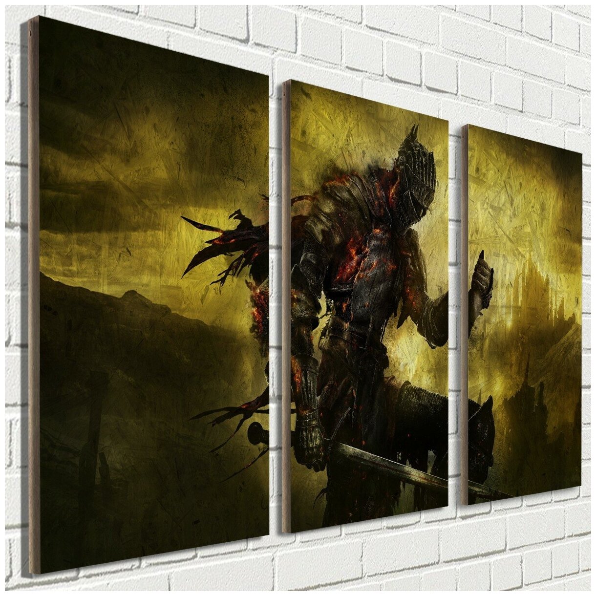 Модульная картина игры dark souls дарк соулс средневековье костер - 2057