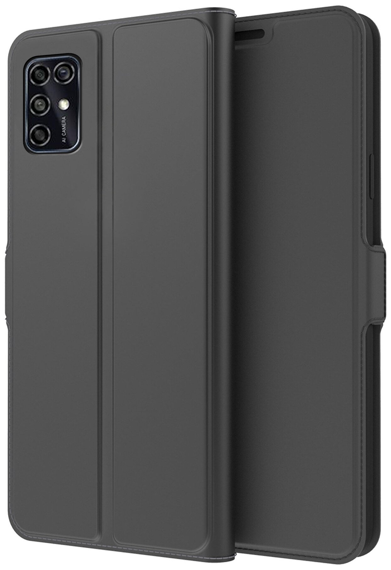 Чехол для ZTE Blade V2020 Smart (6.82) водоотталкивающий с мульти-подставкой на жесткой металлической основе черный