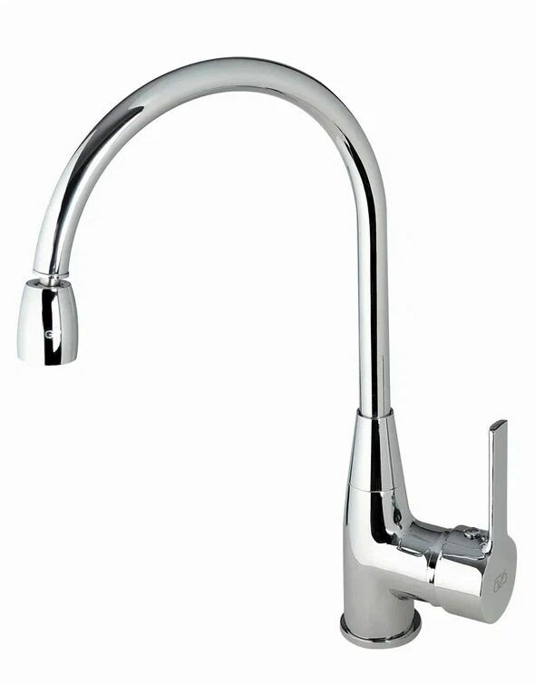 Смеситель для кухни GPD SOLUS MTE55 с высоким изливом и подвижным аэратором цвет хром