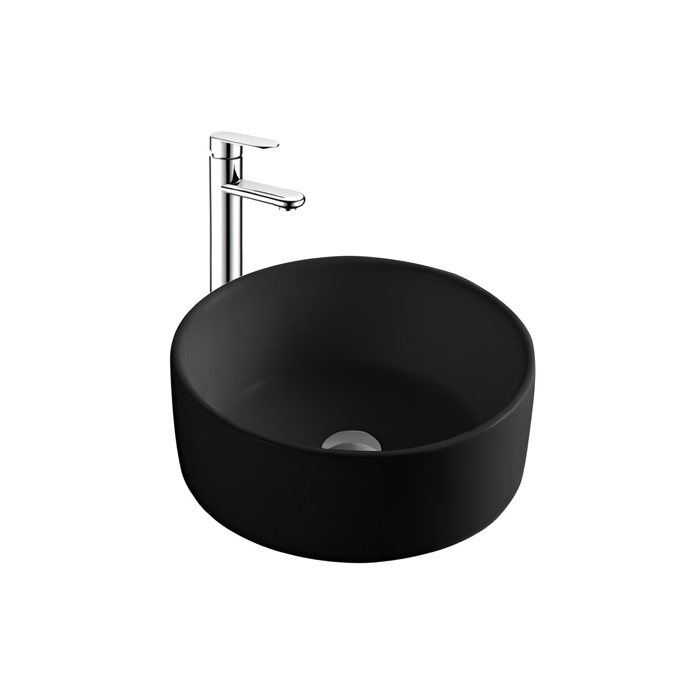 Раковина накладная Акватек 400х400х165 одно отверстие под слив, черный мат. AQ5118-MB