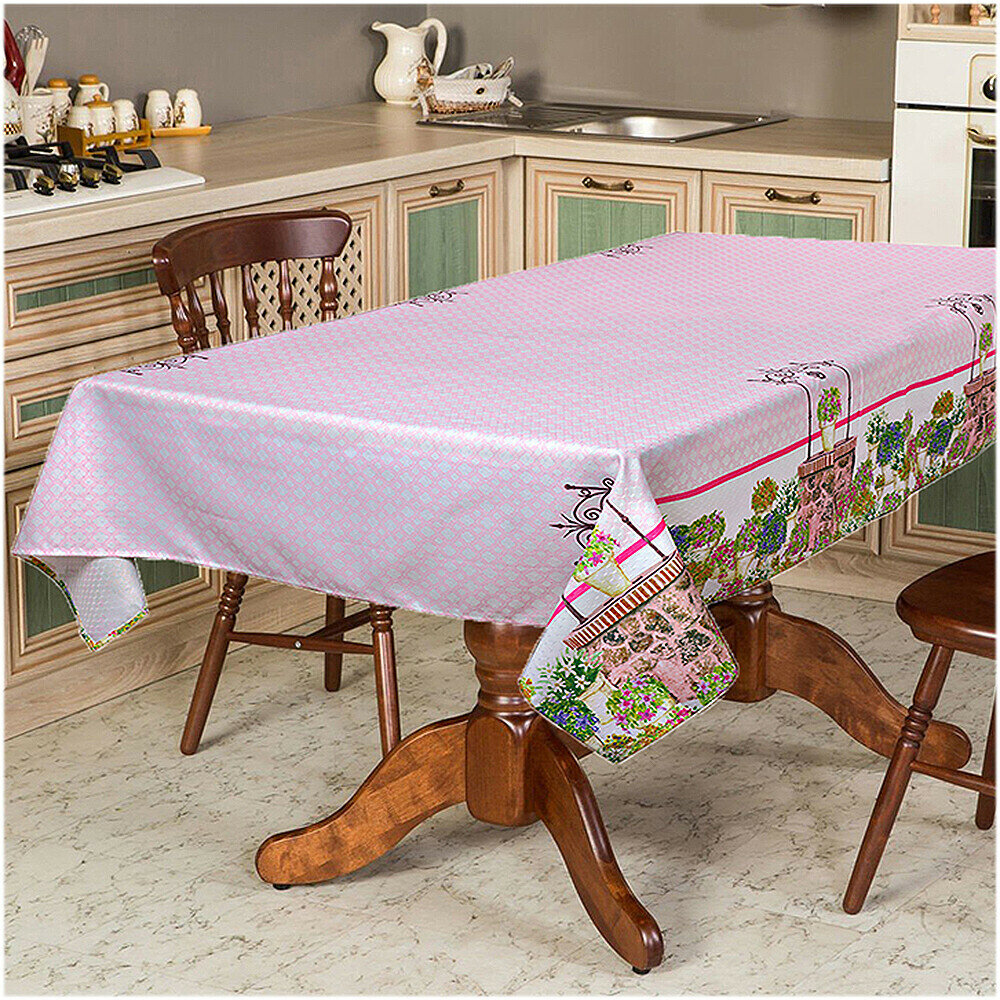 Скатерть из Италии на прямоугольный стол, Servalli / Скатерть из хлопка и полиэстера / Прямоугольная скатерть на стол