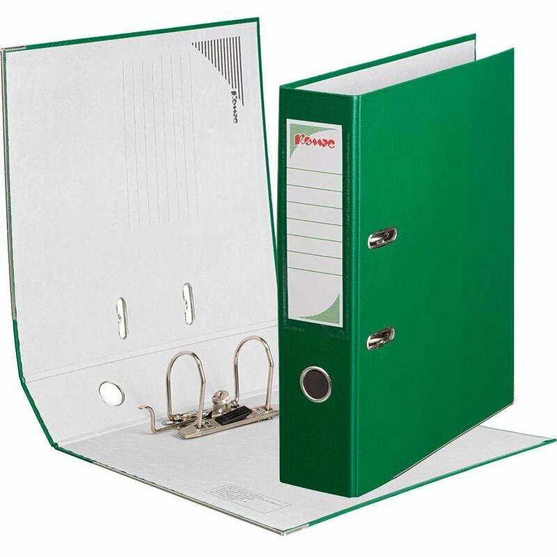 Папка-регистратор Комус Экономи 75 мм зеленая, 172030