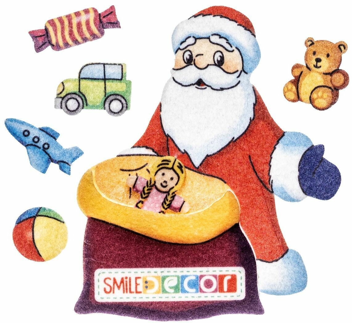 Развивающая мини-игра Smile Decor "Дед Мороз", игрушка из фетра, счётный материал, сюжетно-ролевой набор