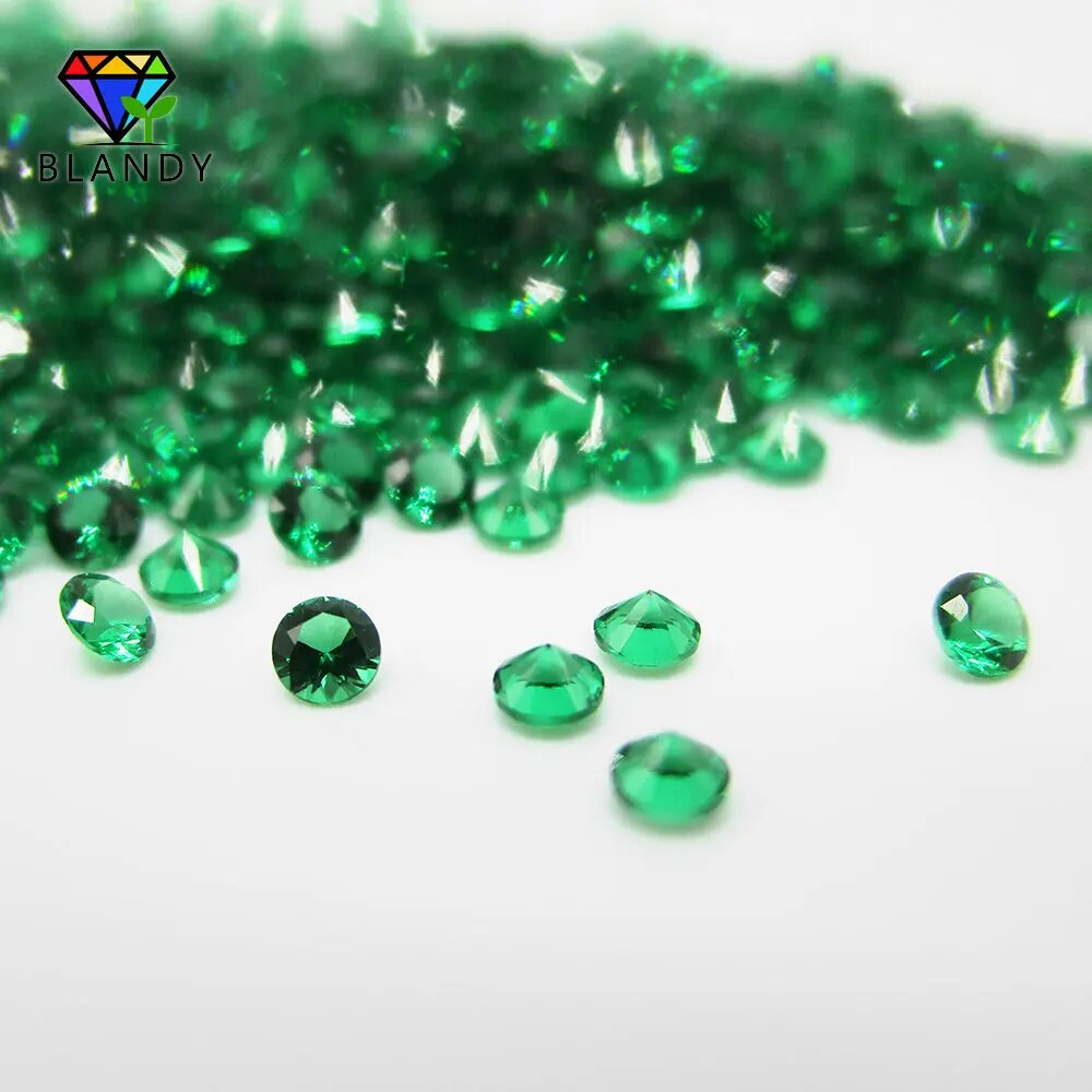 Синтетические бусины QINGYIGEM, красный рубин, 2.0-6.0 мм Изумрудный, 5.0mm-50pcs, Nano Green Stone