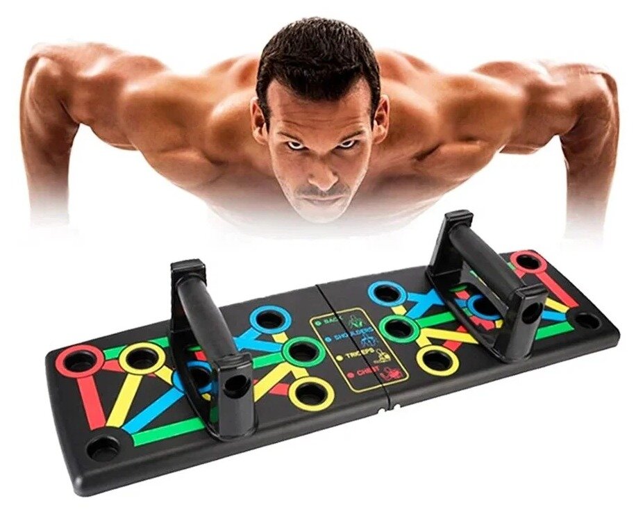 Тренажёр-платформа для отжиманий с регулируемыми упорами, 14 в 1 / Платформа для отжиманий складная, упоры для отжиманий