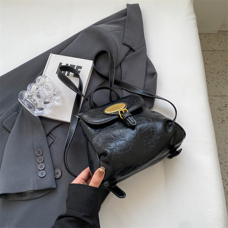 Сумка-рюкзак Tianyun wing color "Ins", искусственная кожа, дышащая, осенне-зимняя, черная