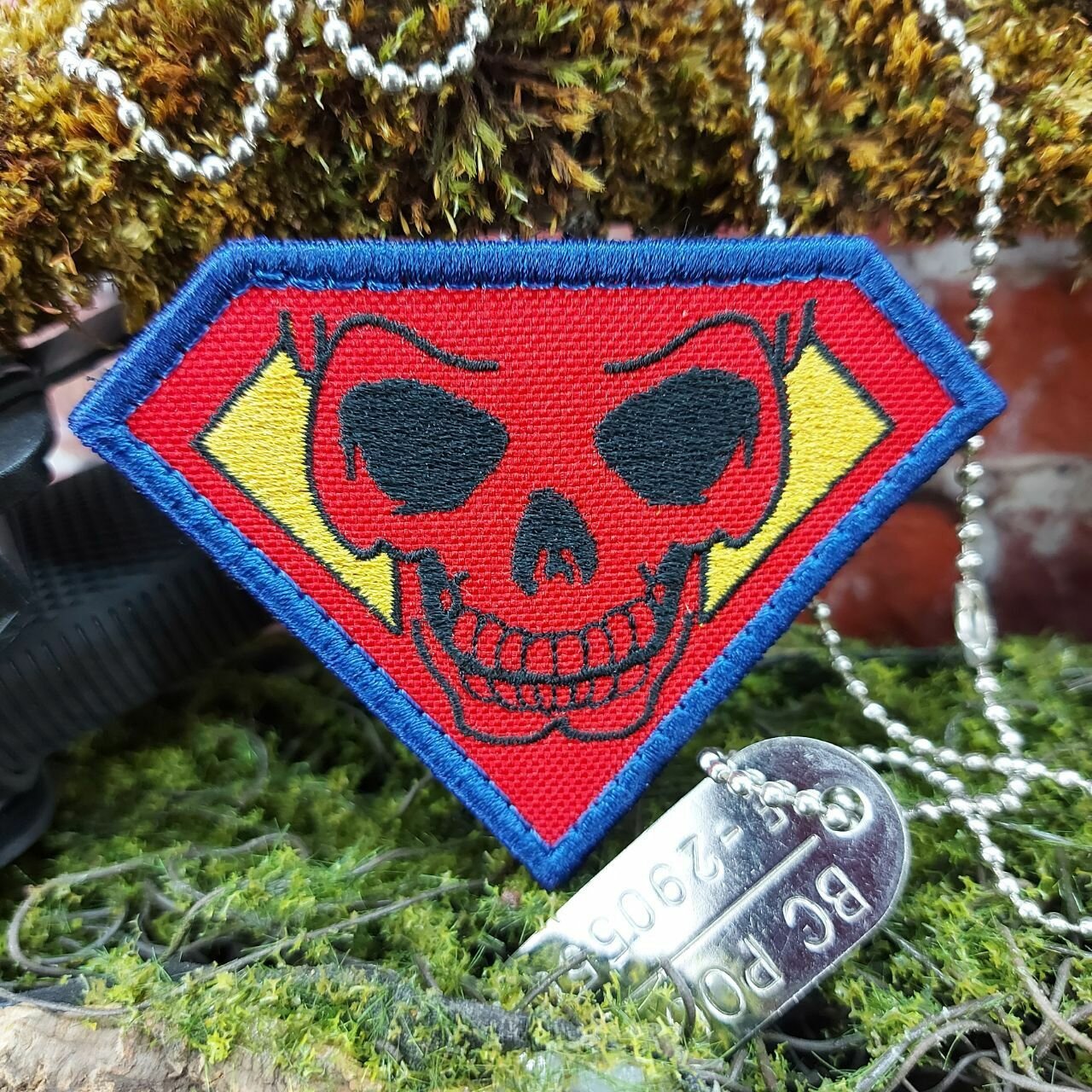 Нашивка-патч супермен череп