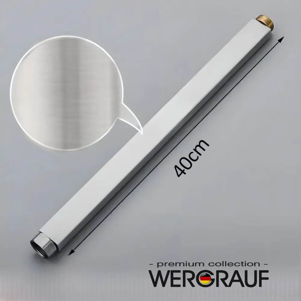 Удлинитель для душевой стойки Wergrauf T-08SL40 40 см цвет сатин