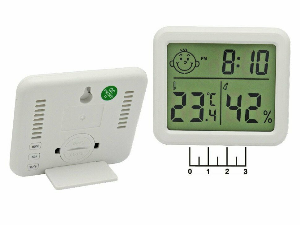 Термометр-гигрометр электронный + часы CX-0813 (18100)