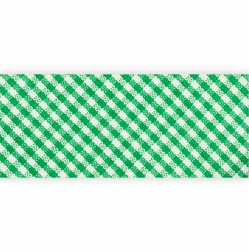 Косая бейка Х/Б "Gamma" GBF-20 19 - 20 мм 25 м 0.5 м №035C зеленый/клетка