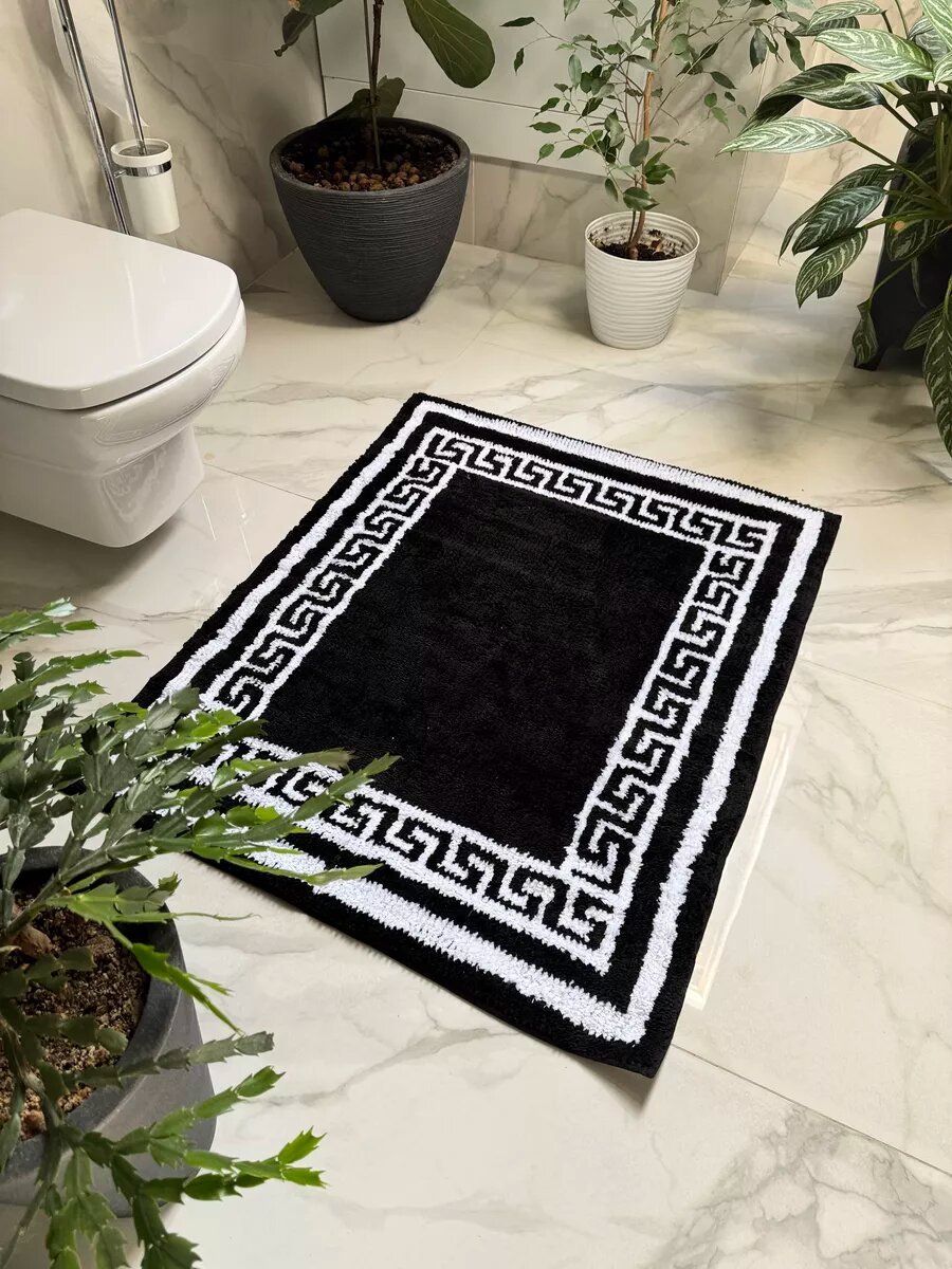 Ковровая дорожка Natali's Carpets на пол из микрофибры черная 80х100 см