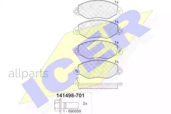 ICER 141498-701 Колодки тормозные